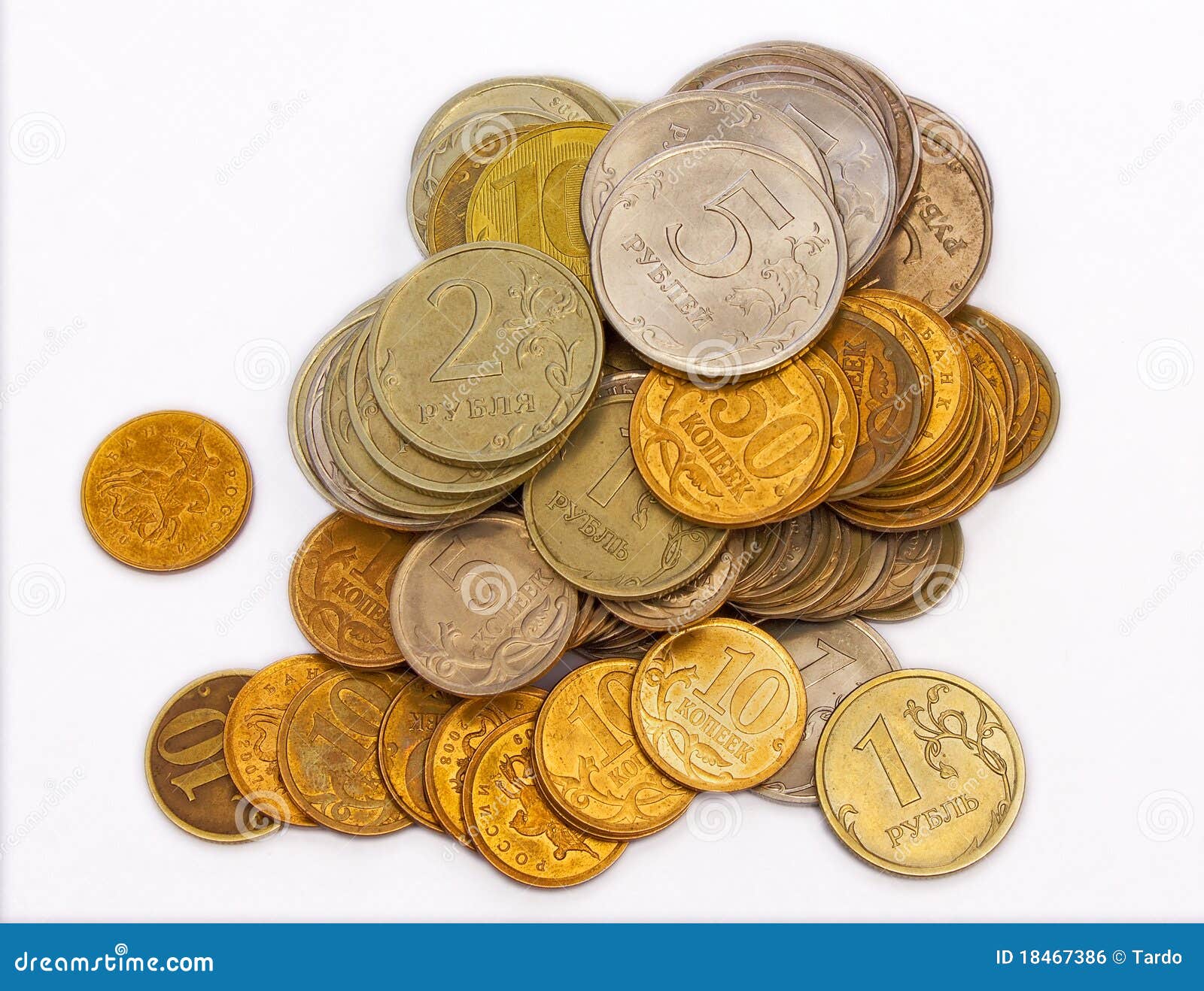 Russian metal coins stock photo. Image of proceeds, gold - 18467386