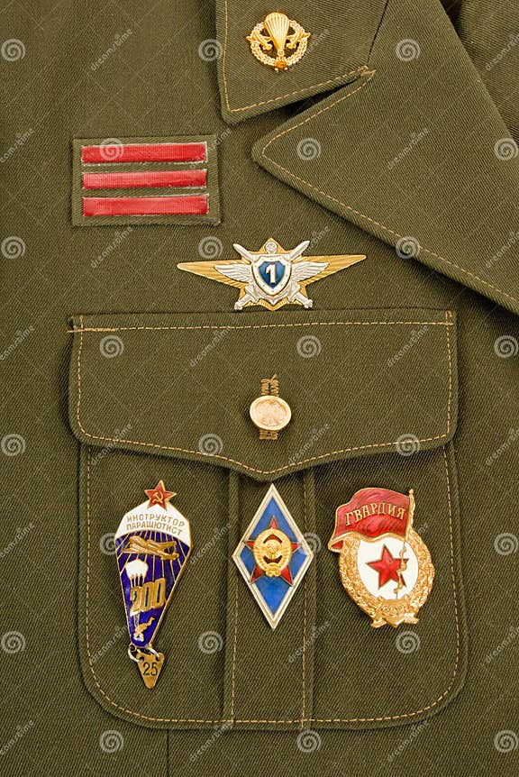 Russian military badges stock photo. Image of troops, decorate - 8678574