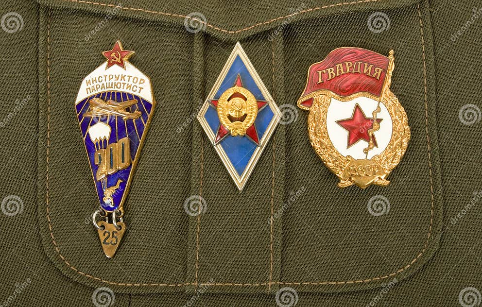 Russian military badges stock image. Image of difference - 8678637