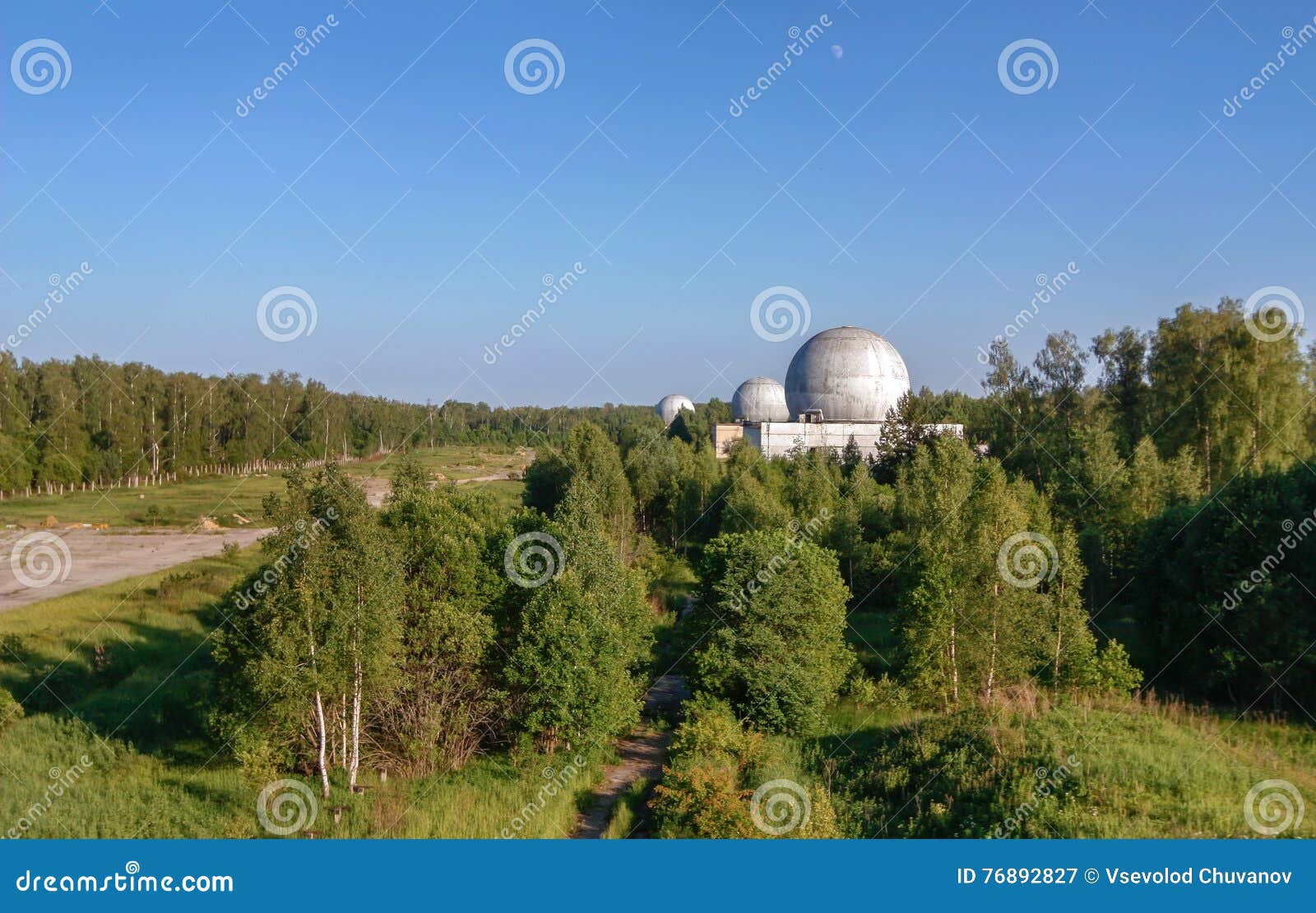 Russian Military Base In The Forest With Several Big Domes Of A Radar ...