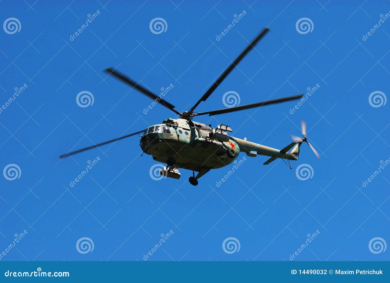 Russian Military Helicopter Stock Photo - Image of flying, color: 14490032