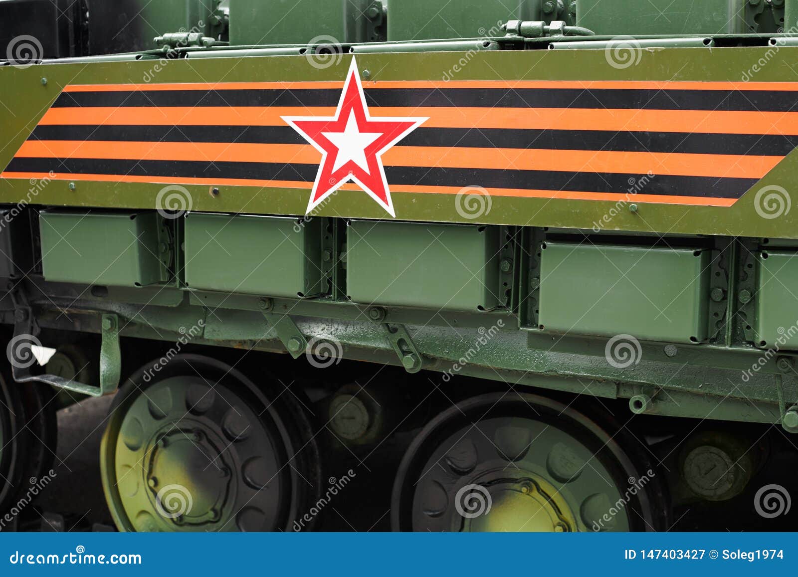 Russian Military Tank Close View Stock Image - Image of cannon, george ...