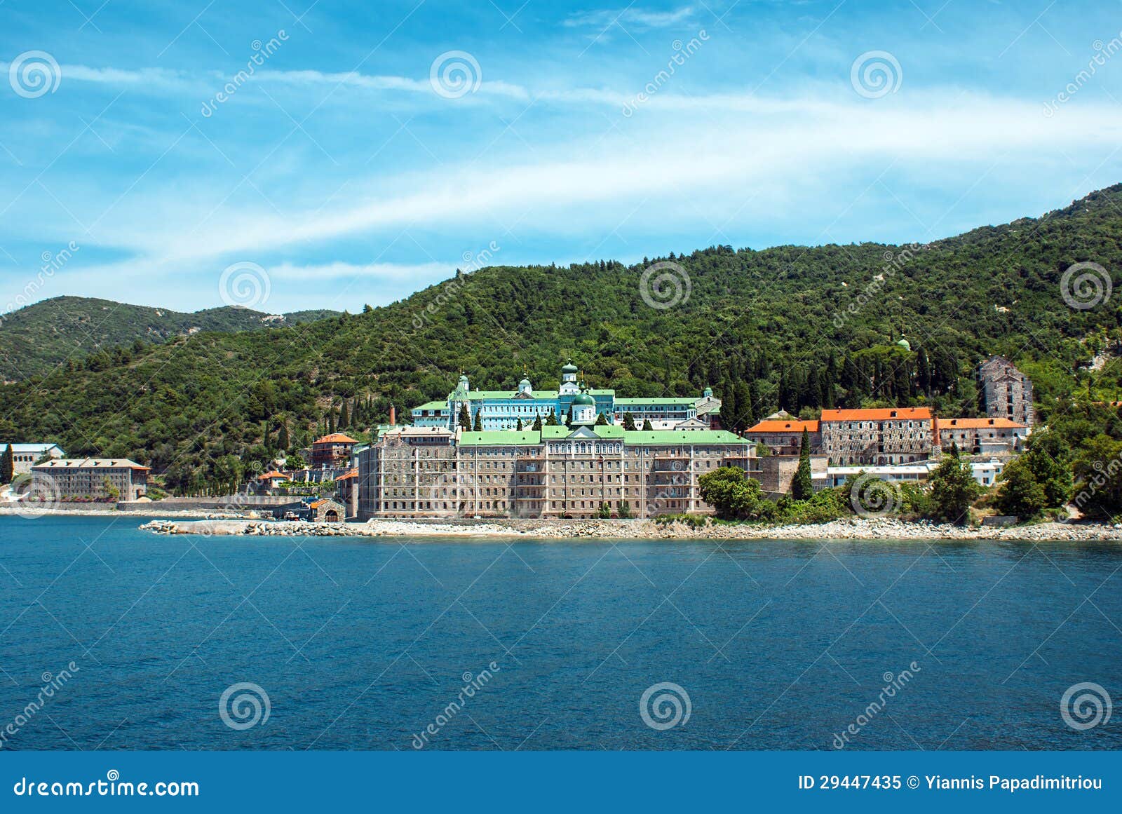 Russian Monastery of the Holy Panteleimon at Athos Stock Image - Image ...