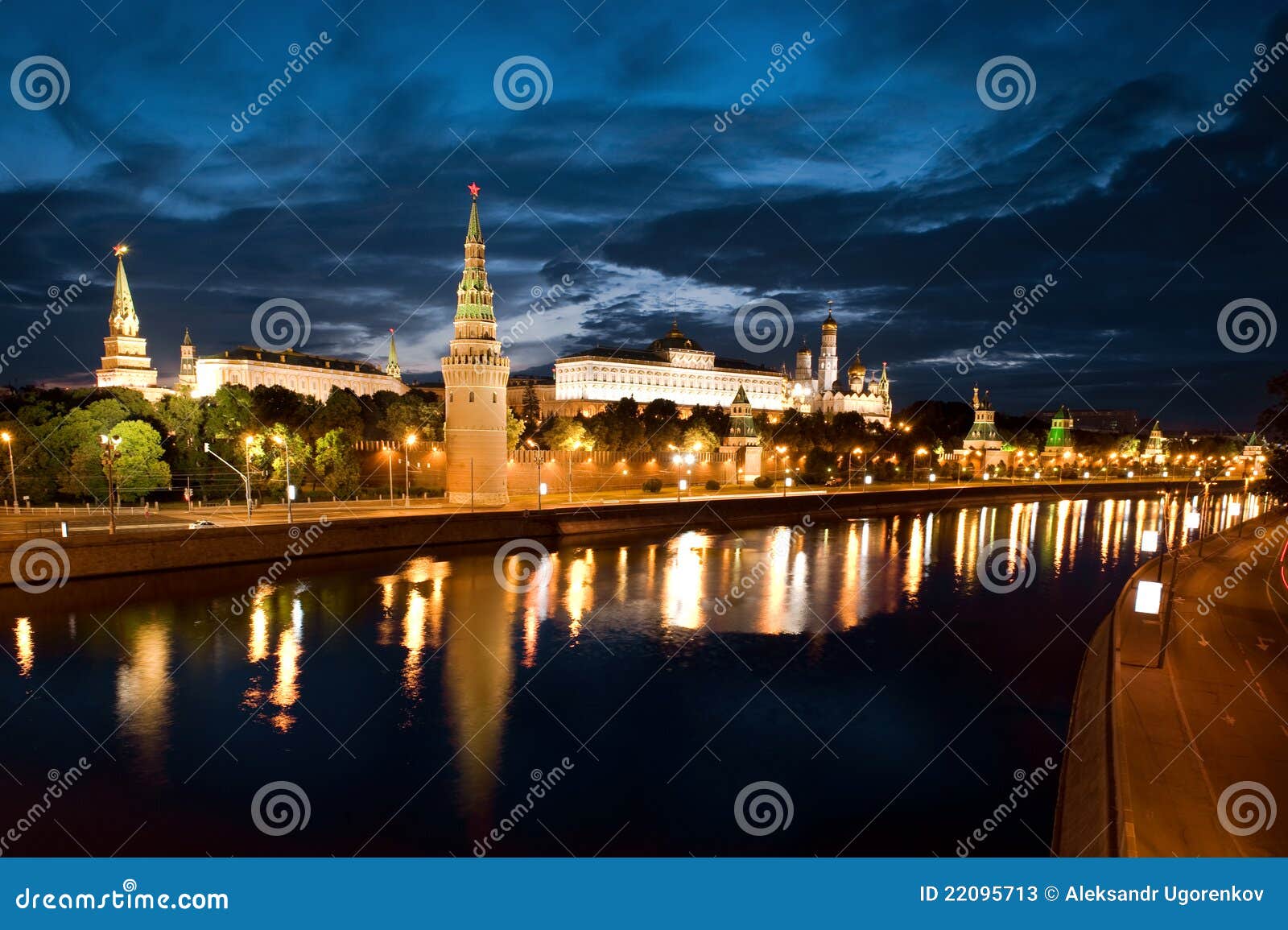 Russian Moscow Kremlin in Morning Stock Image - Image of blue, landmark ...