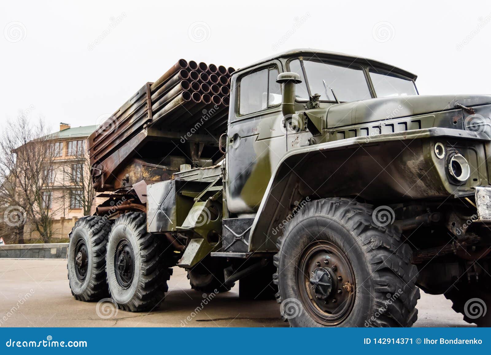 Russian Multiple Rocket Launcher Mounted on a Soviet Military Truck ...