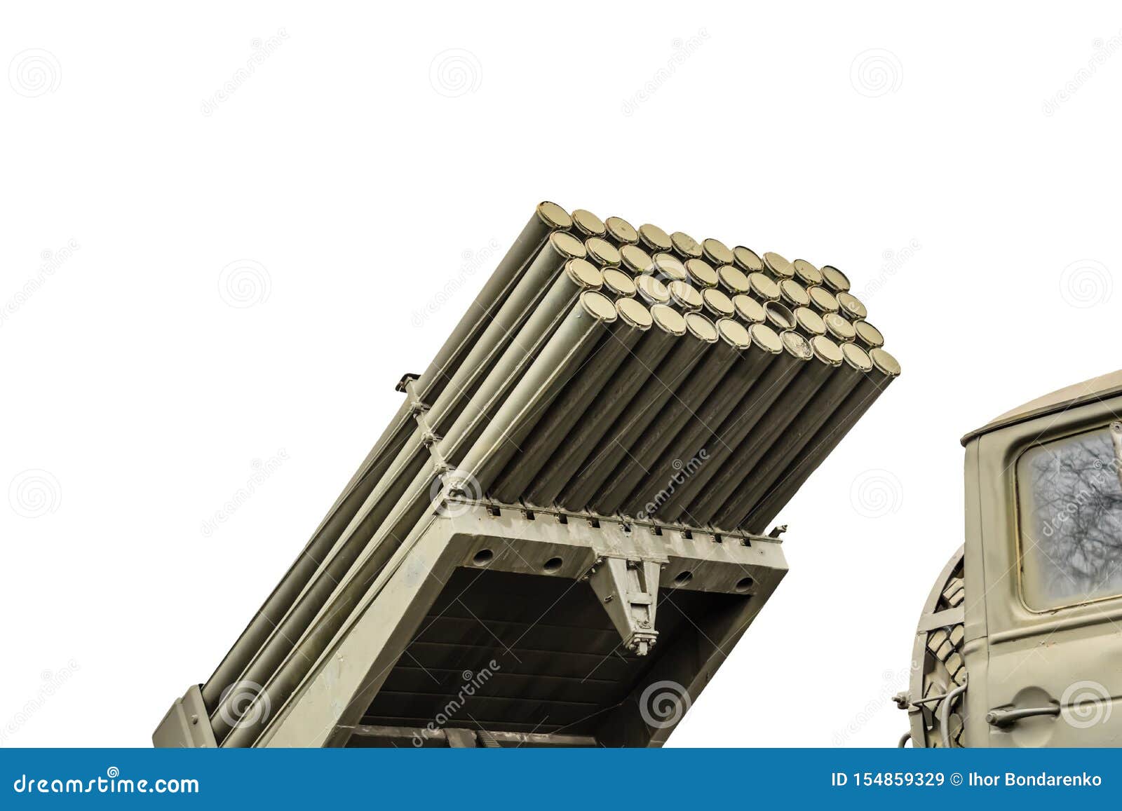 Russian Multiple Rocket Launcher Mounted On A Soviet Military Truck ...