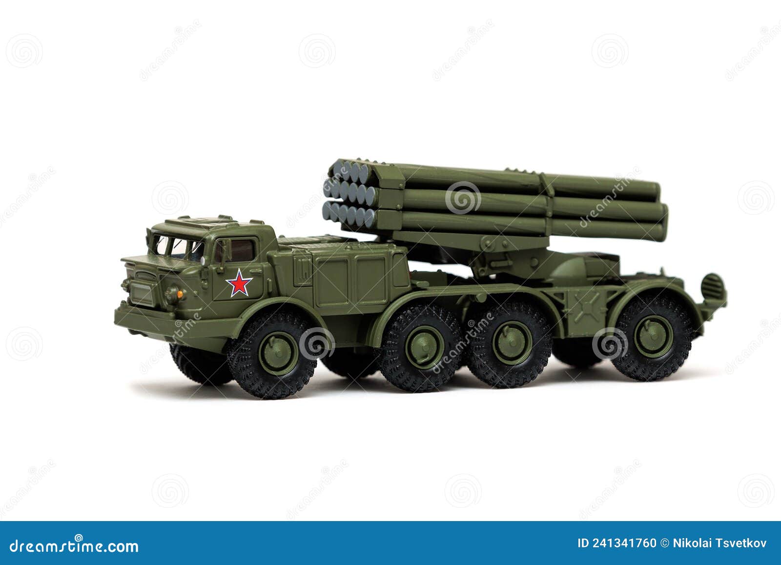 Russian Multiple Rocket Launcher Mounted On A Soviet Military Truck ...