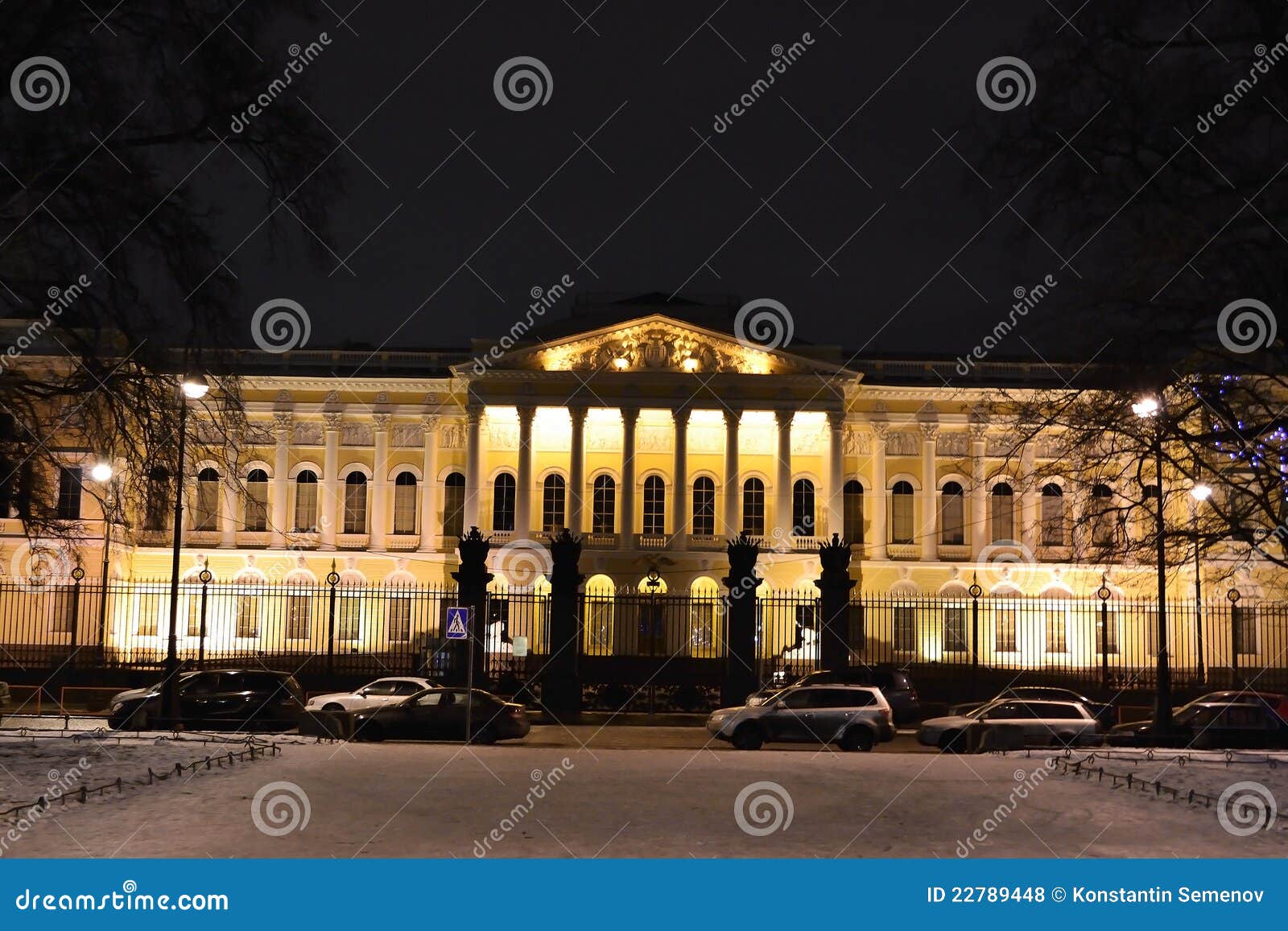 Russian Museum. the Mikhailovsky Palace at Night. Stock Photo - Image ...
