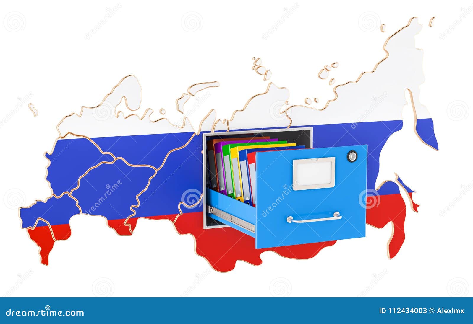 Russian National Database Concept, 3D Rendering Stock Illustration ...
