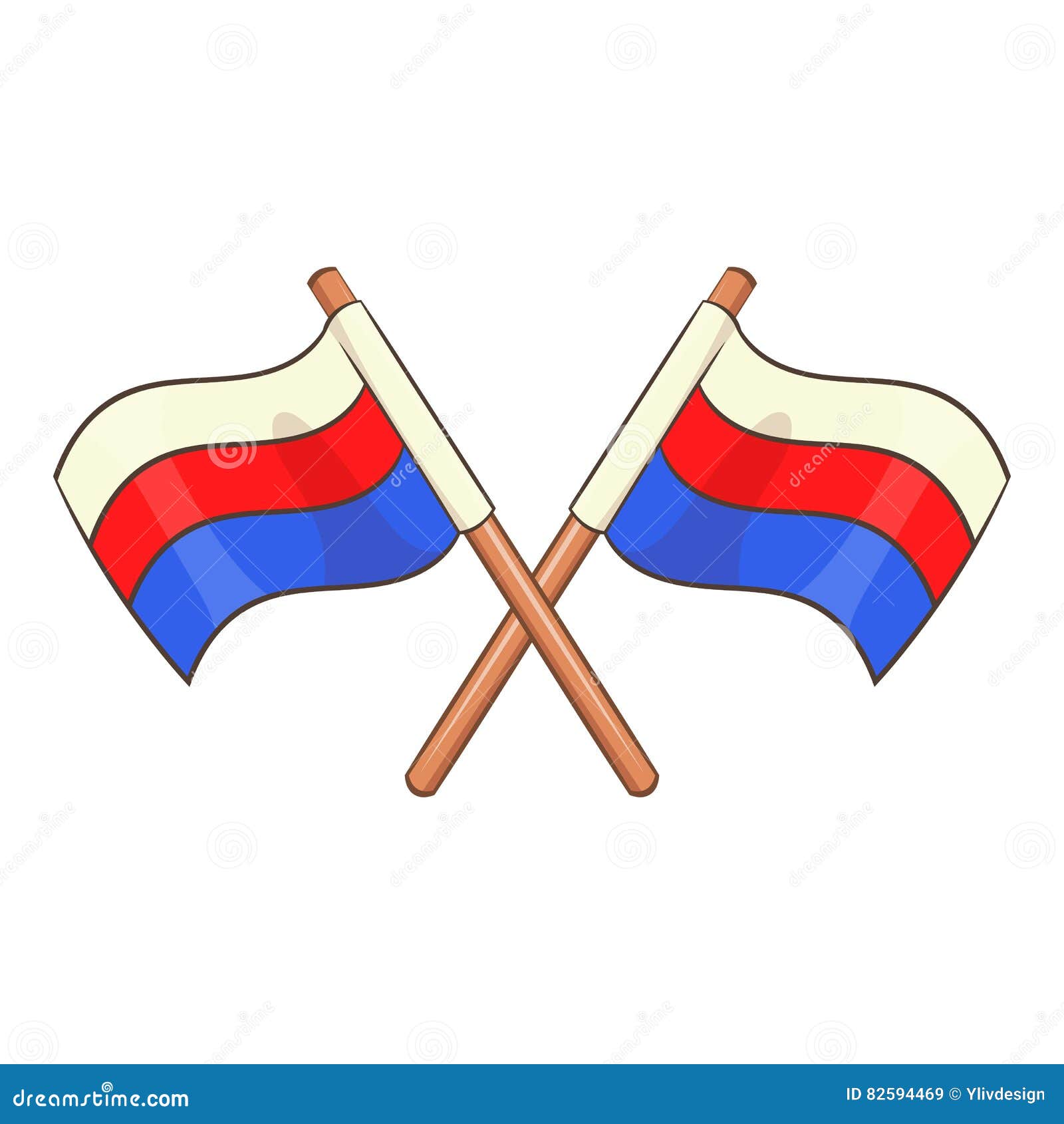 Russian National Flags Icon, Cartoon Style Stock Vector - Illustration ...