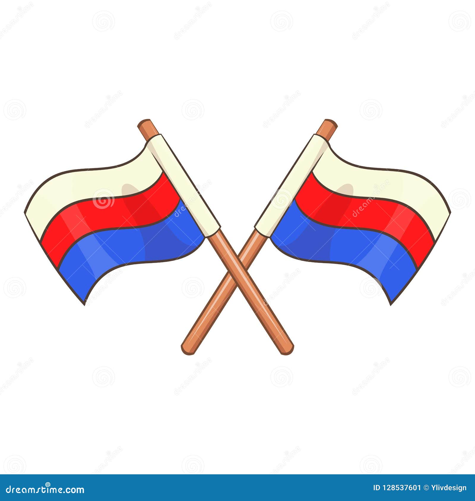 Russian National Flags Icon, Cartoon Style Stock Illustration ...