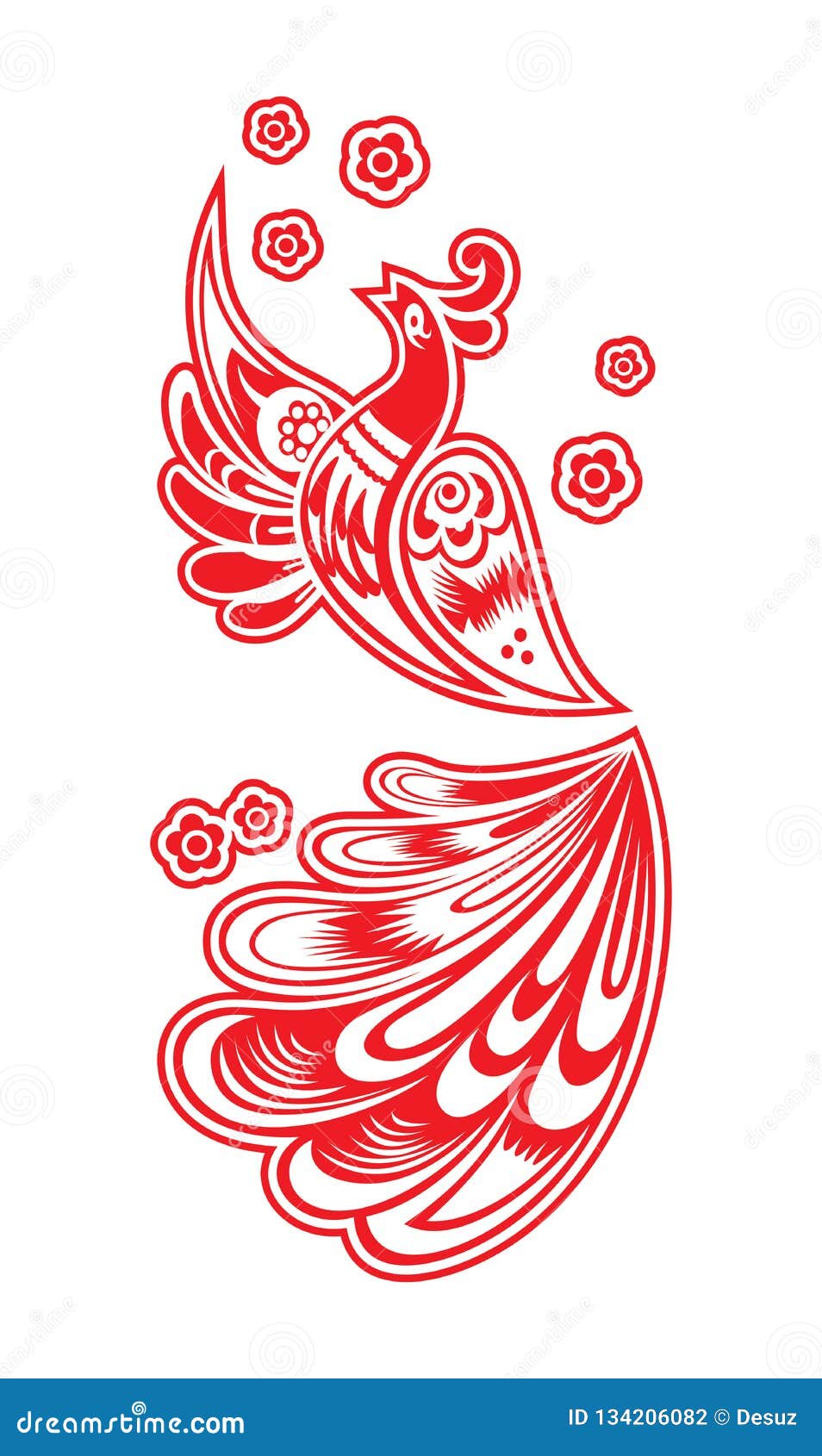 Russian National Pattern. Firebird. Vector Illustration On White ...