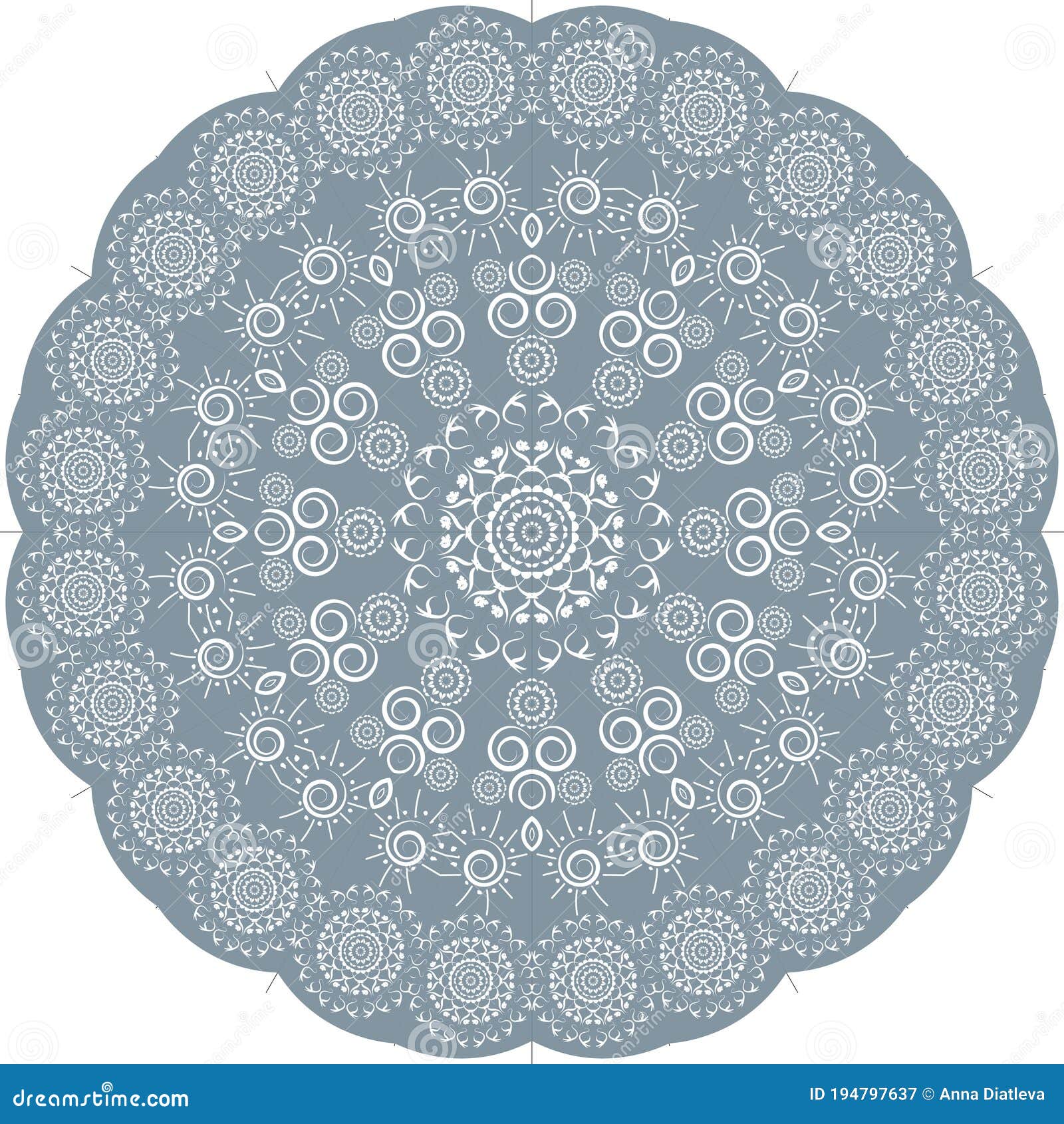 Russian Nord Folk Round Pattern, Vector Illustration Stock Illustration ...