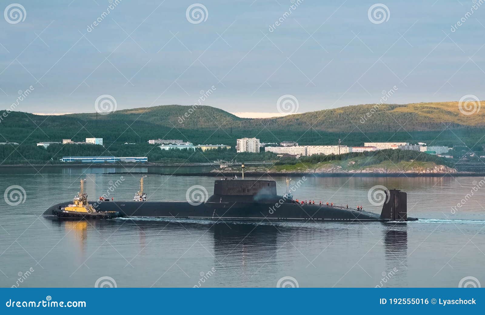 A Russian Nuclear Powered Ballistic Missile Submarine Of Delta-IV Class ...