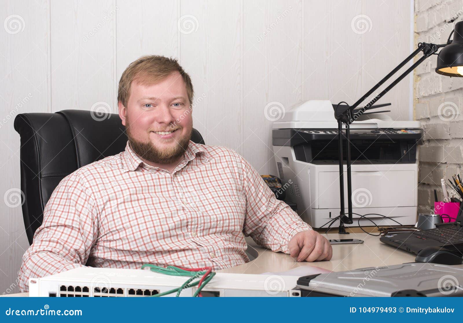Russian Office Worker. Young Man with Beard and Mustache Stock Image ...