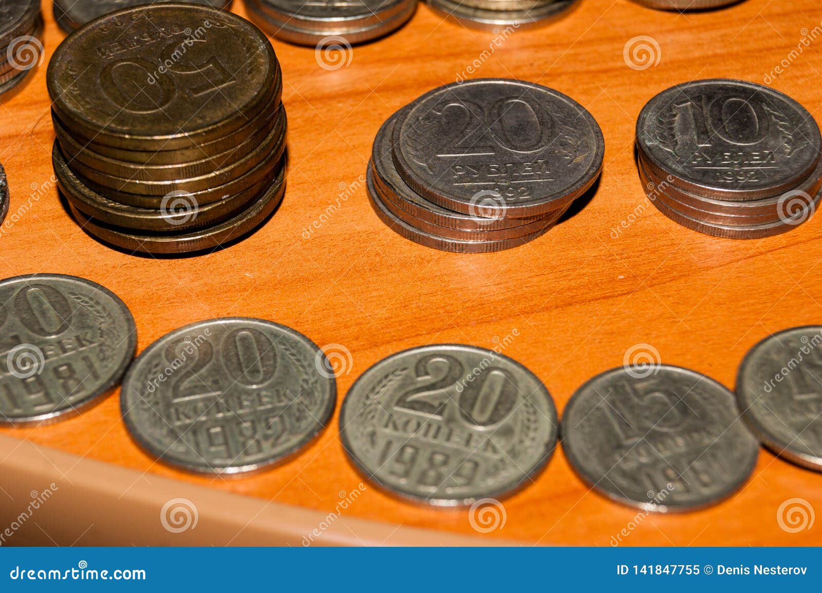Russian Old Coins Stacked on the Table Stock Image - Image of vintage ...