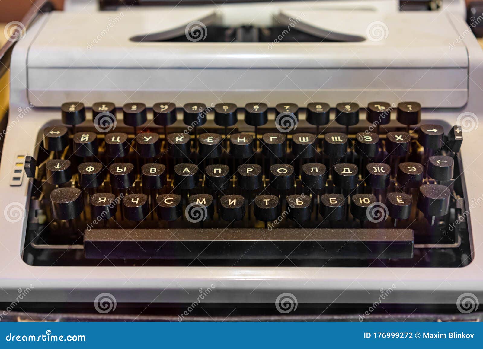 Russian old typewriter stock photo. Image of dust, manual - 176999272