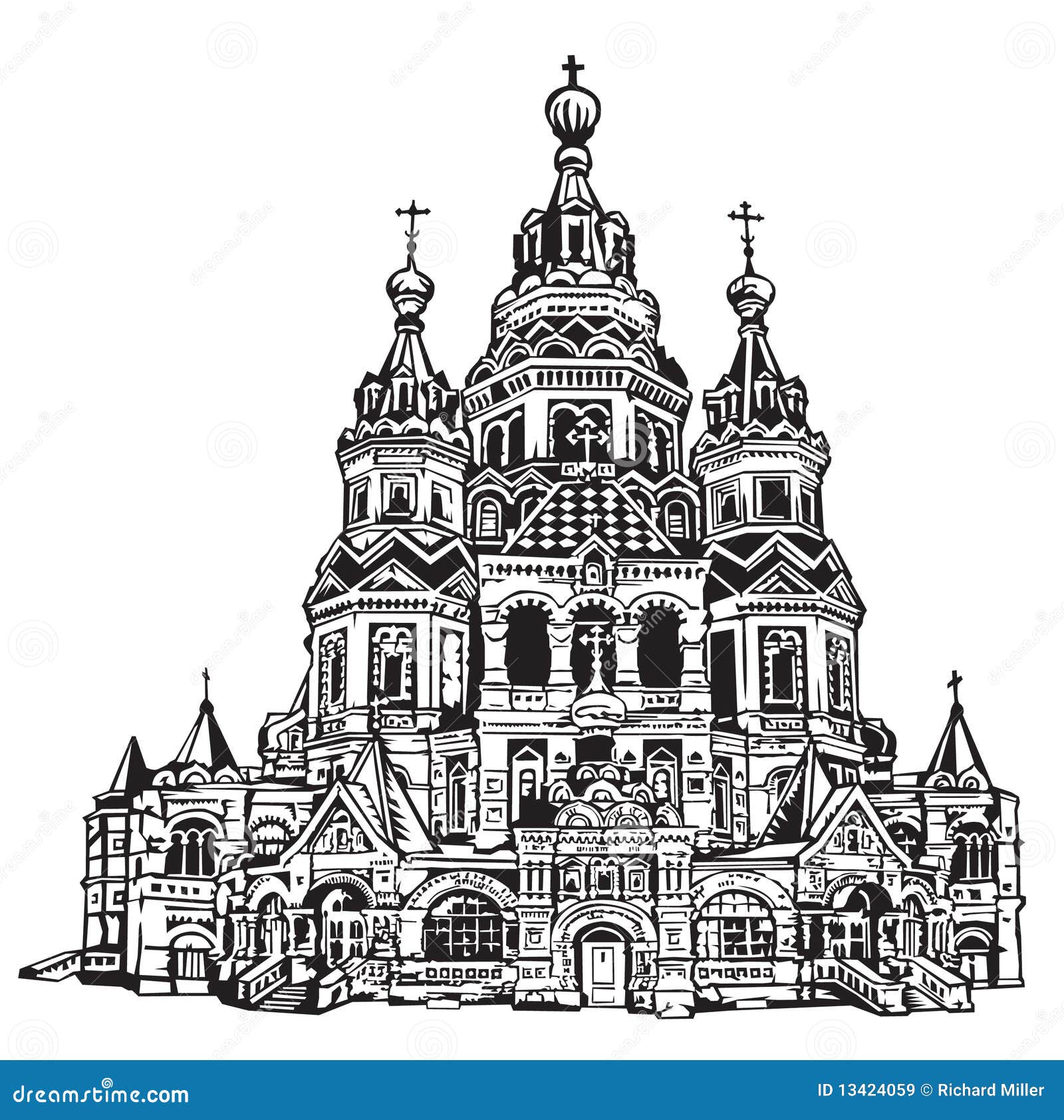 Russian orthodox church stock illustration. Illustration of ...