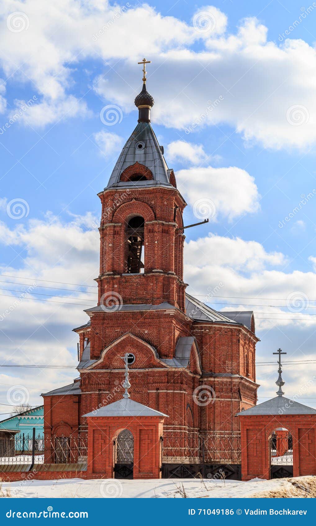 Russian Orthodox Church from a Red Brick Stock Photo - Image of church ...