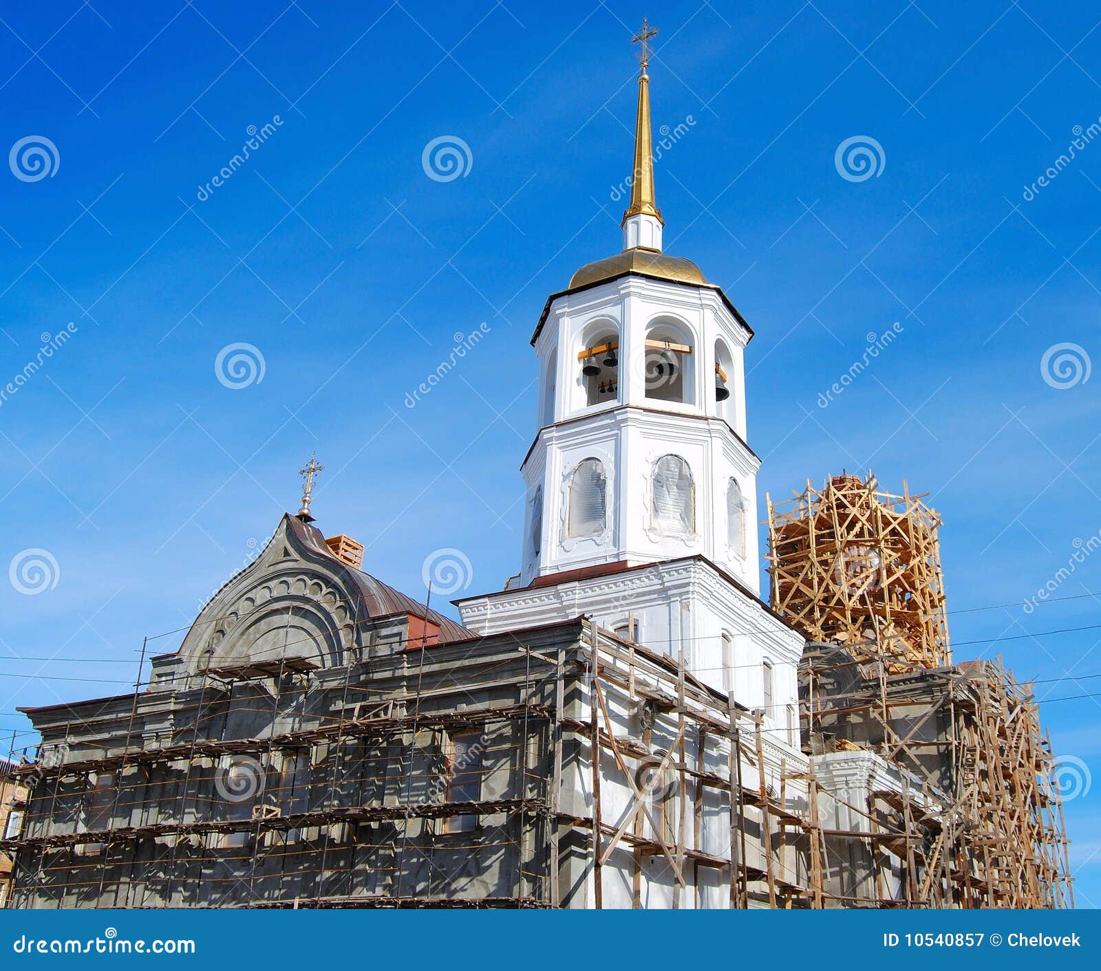 Russian Orthodox Church Under Construction Stock Image - Image of ...