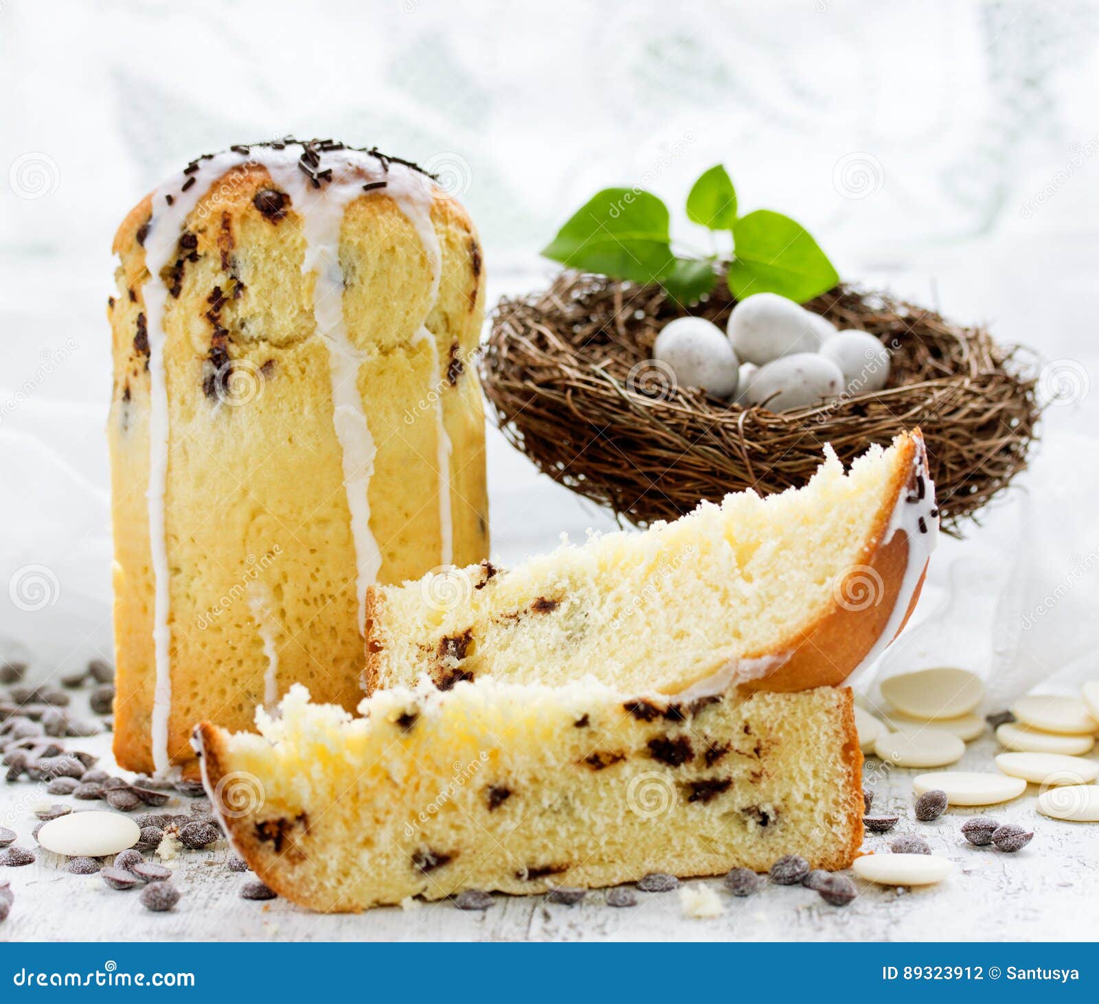 Russian Orthodox Easter Bread Kulich Stock Photo - Image of chocolate ...