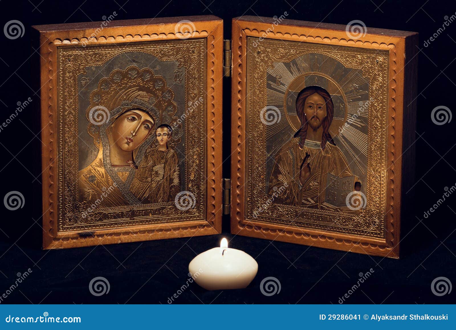 Russian Orthodox Icon On Black Background Royalty-Free Stock ...