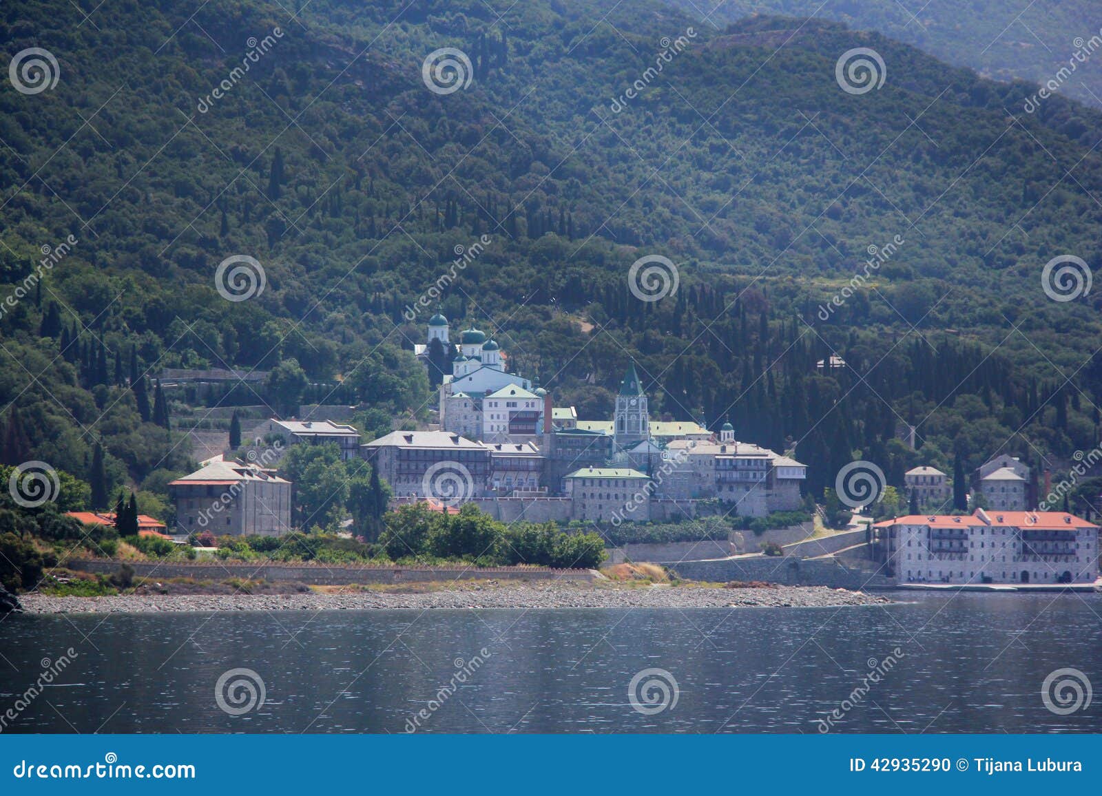 Russian Panteleimon Monastery Stock Photo - Image of high, byzantine ...