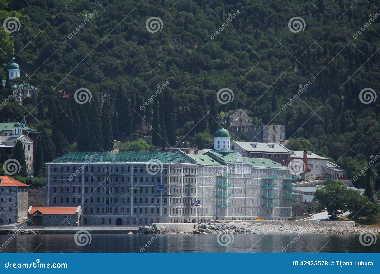 Russian Panteleimon Monastery Stock Photo - Image of belief, mount ...