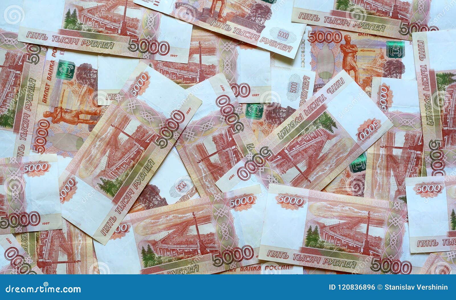 Russian paper money stock photo. Image of five, finance - 120836896