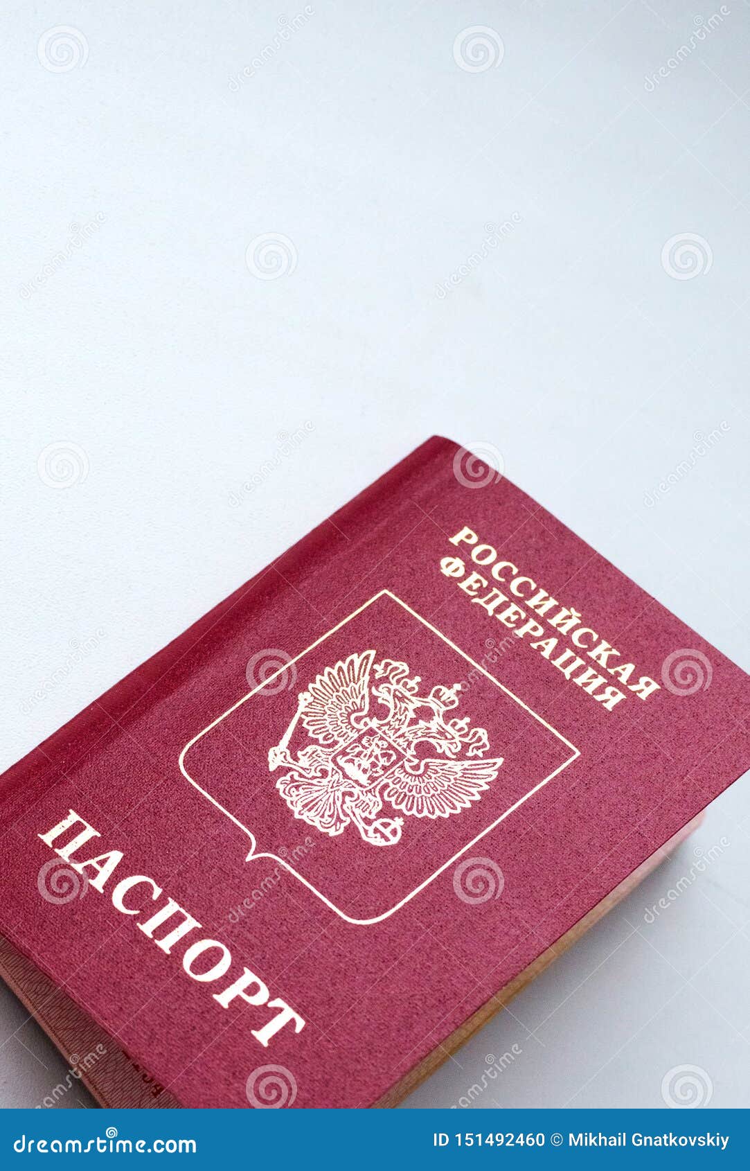 Russian Passport On A Light Background Stock Photo - Image of cover ...