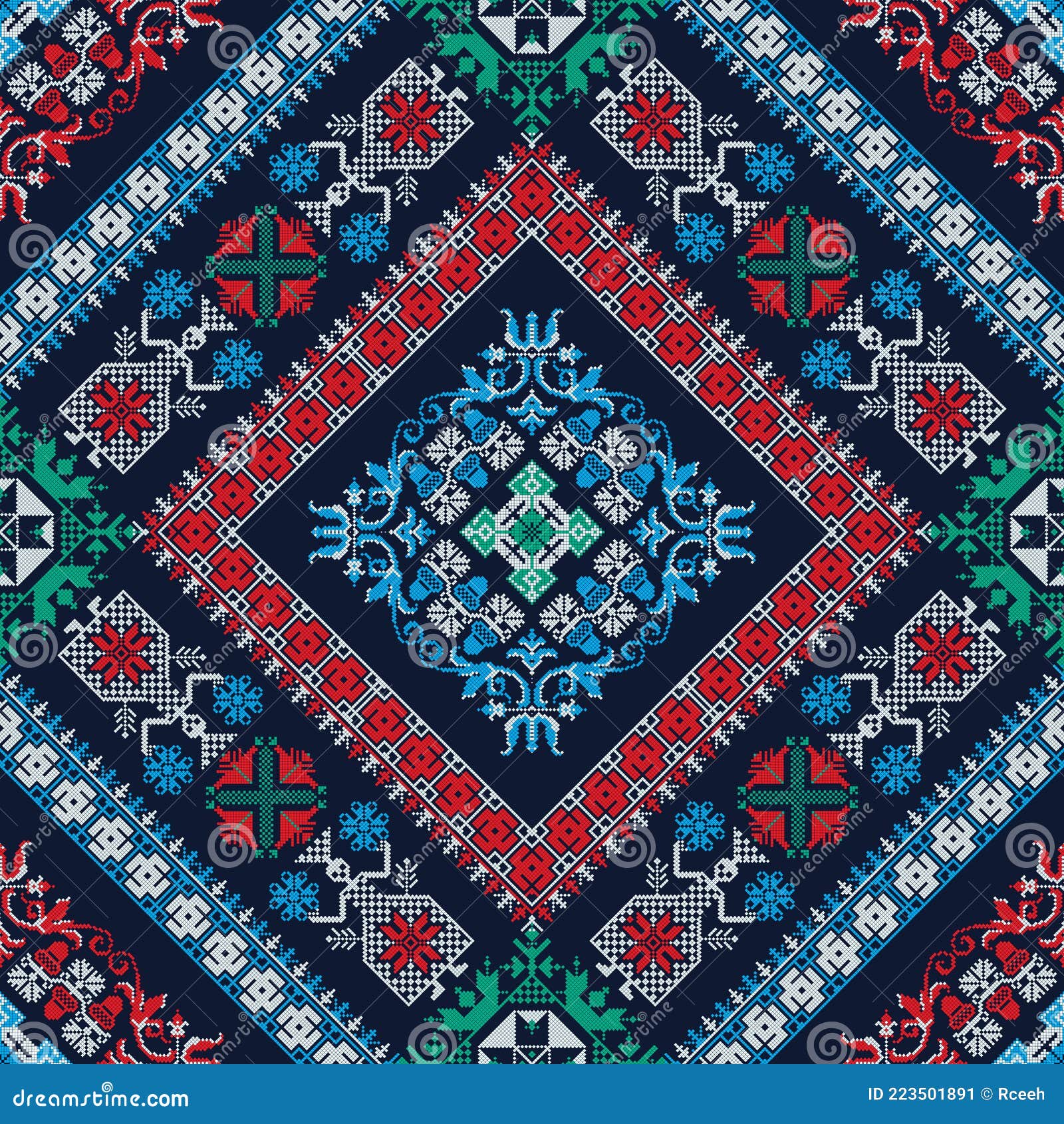 Russian pattern 27 stock vector. Illustration of pixel - 223501891