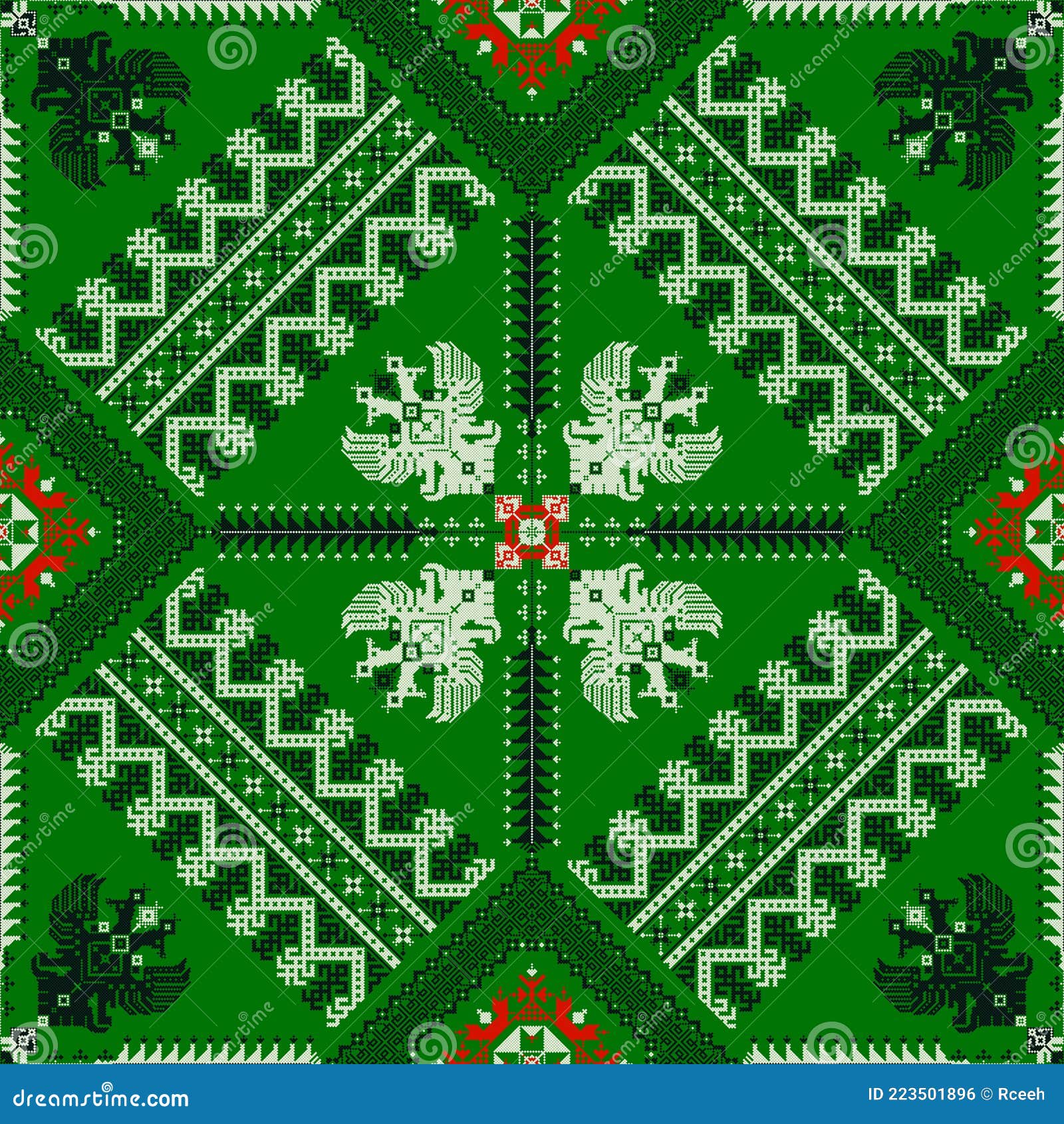 Russian pattern 28 stock vector. Illustration of repeat - 223501896