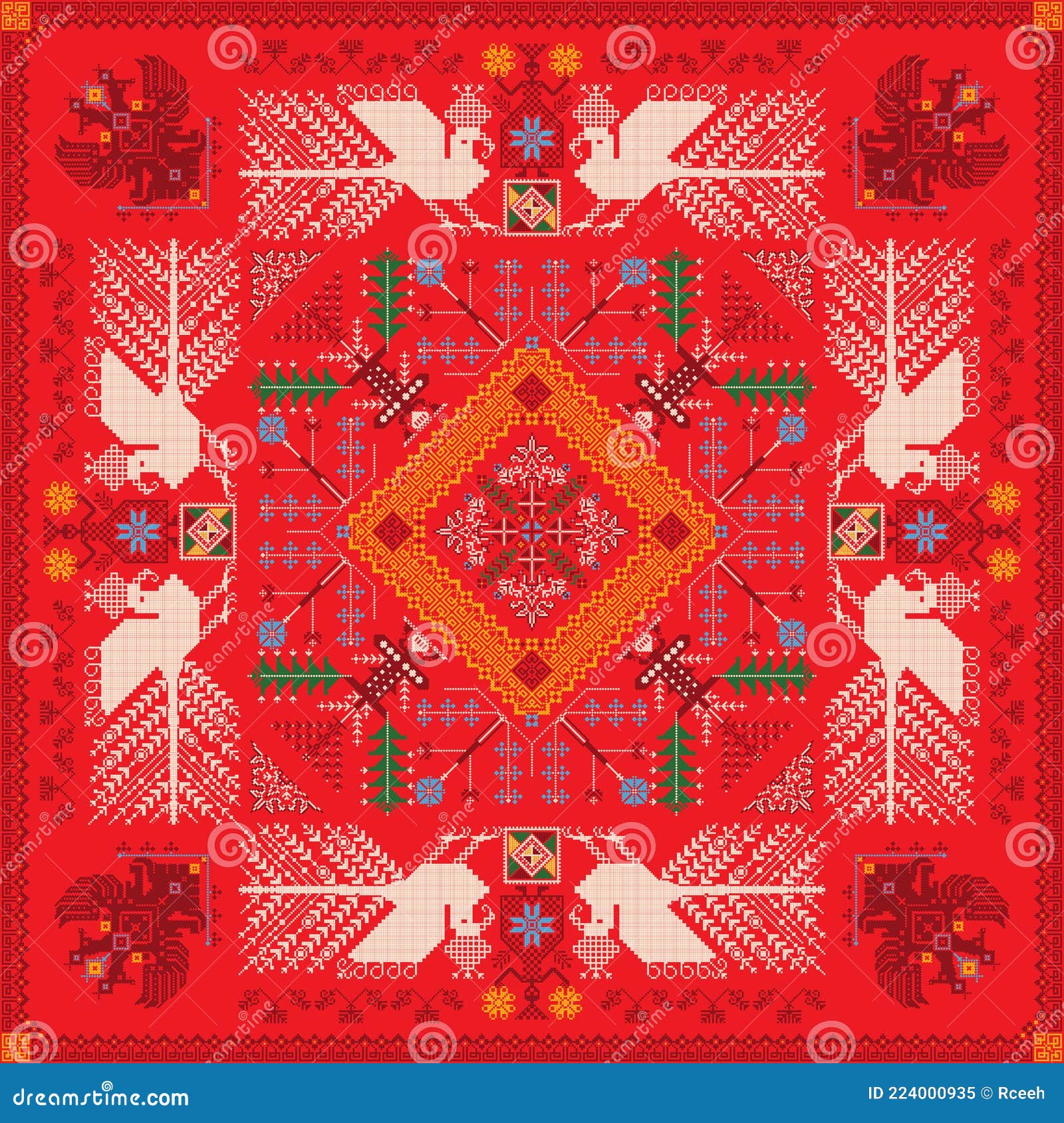 Russian pattern 41 stock vector. Illustration of geometry - 224000935