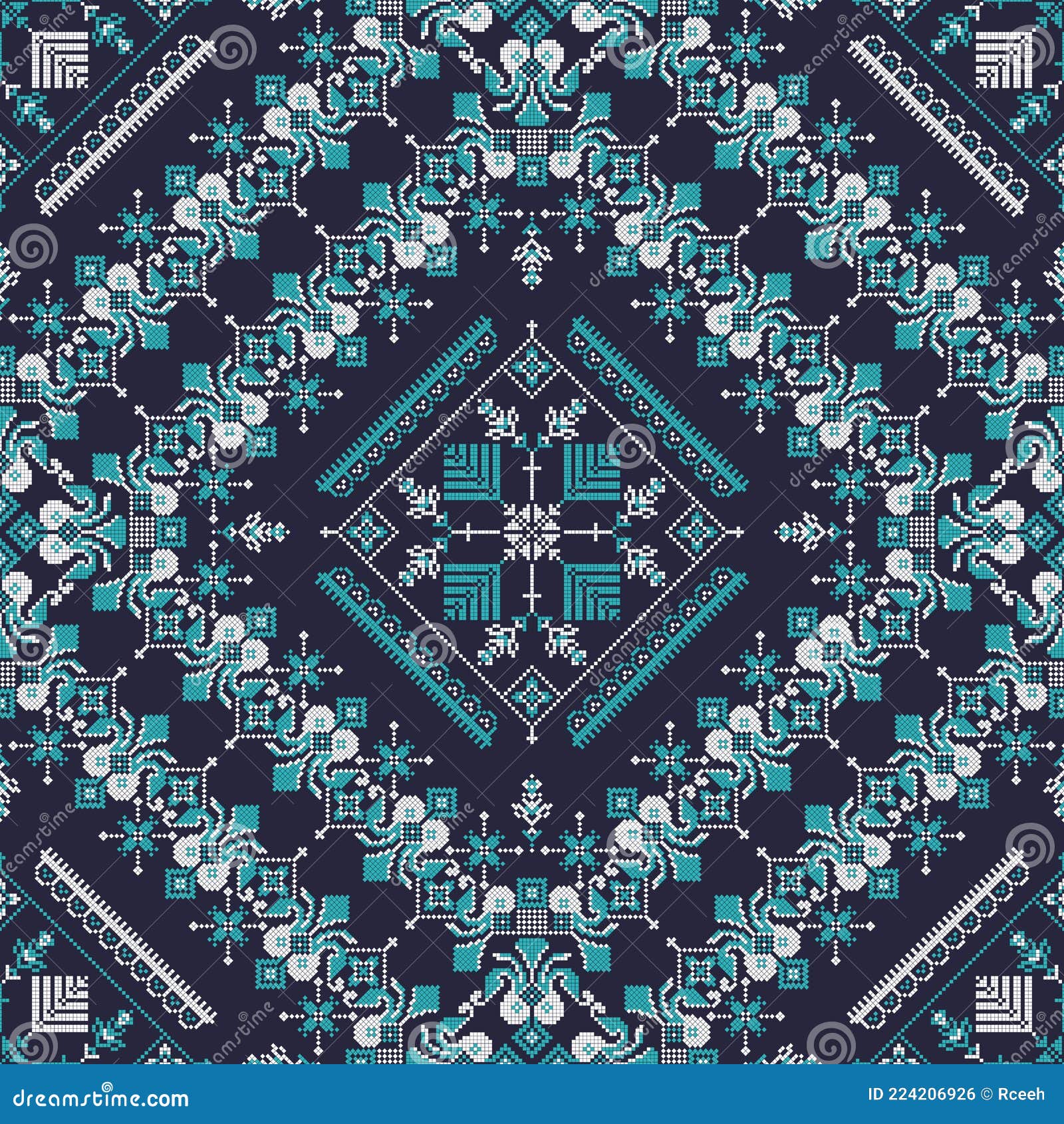 Russian pattern 47 stock vector. Illustration of knitting - 224206926