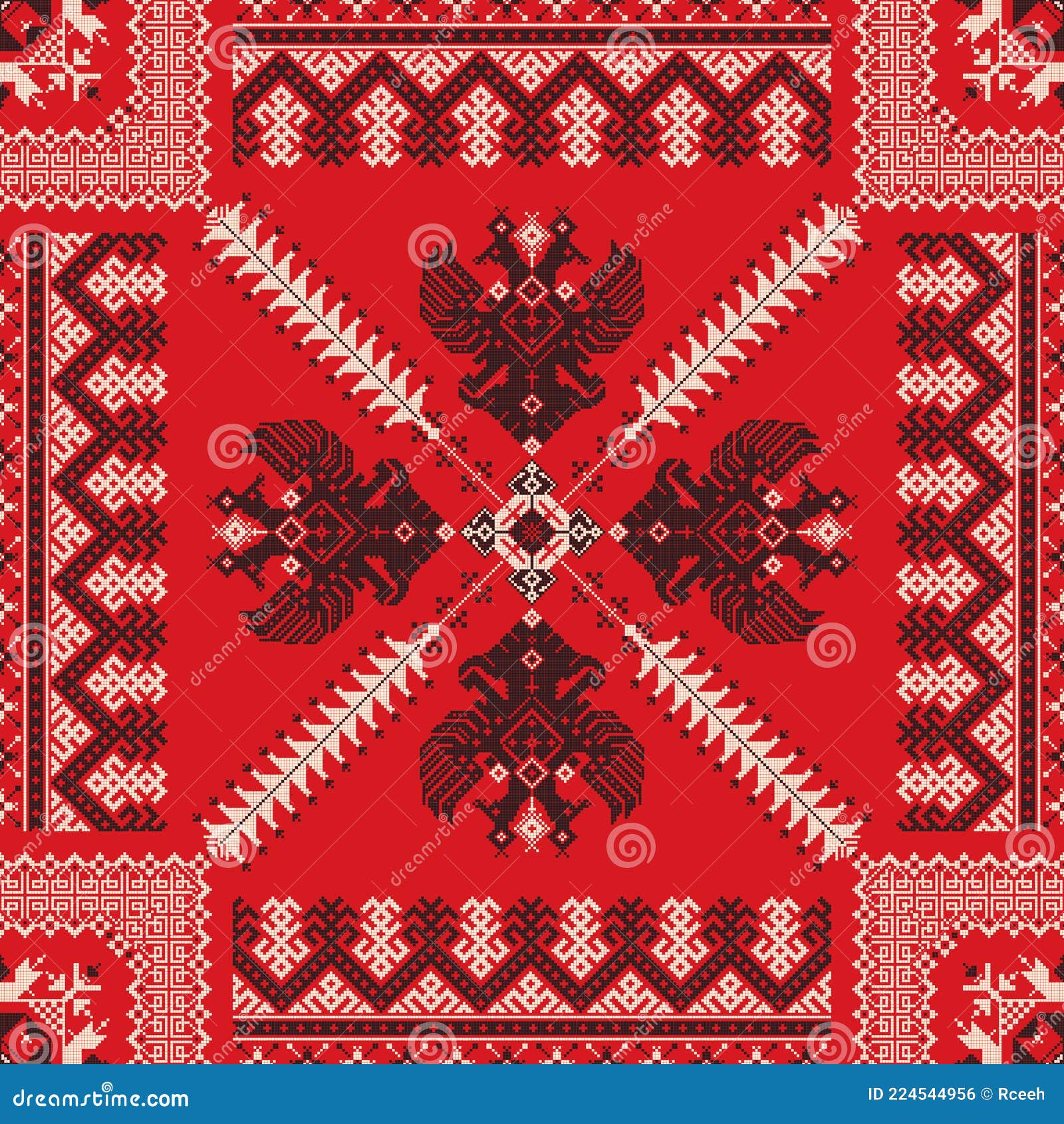 Russian pattern 87 stock vector. Illustration of pixel - 224544956