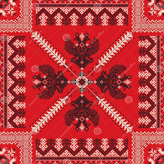 Russian pattern 87 stock vector. Illustration of pixel - 224544956