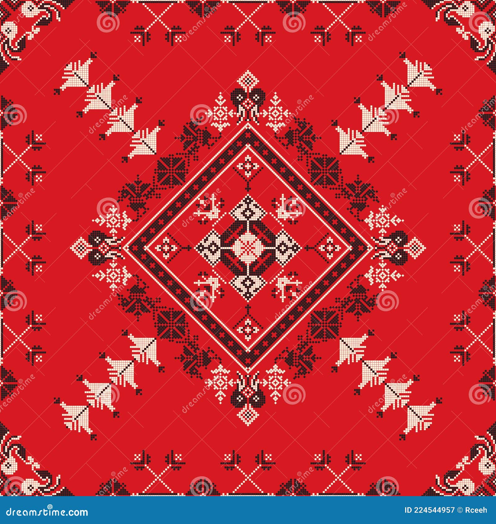 Russian pattern 88 stock vector. Illustration of fabric - 224544957