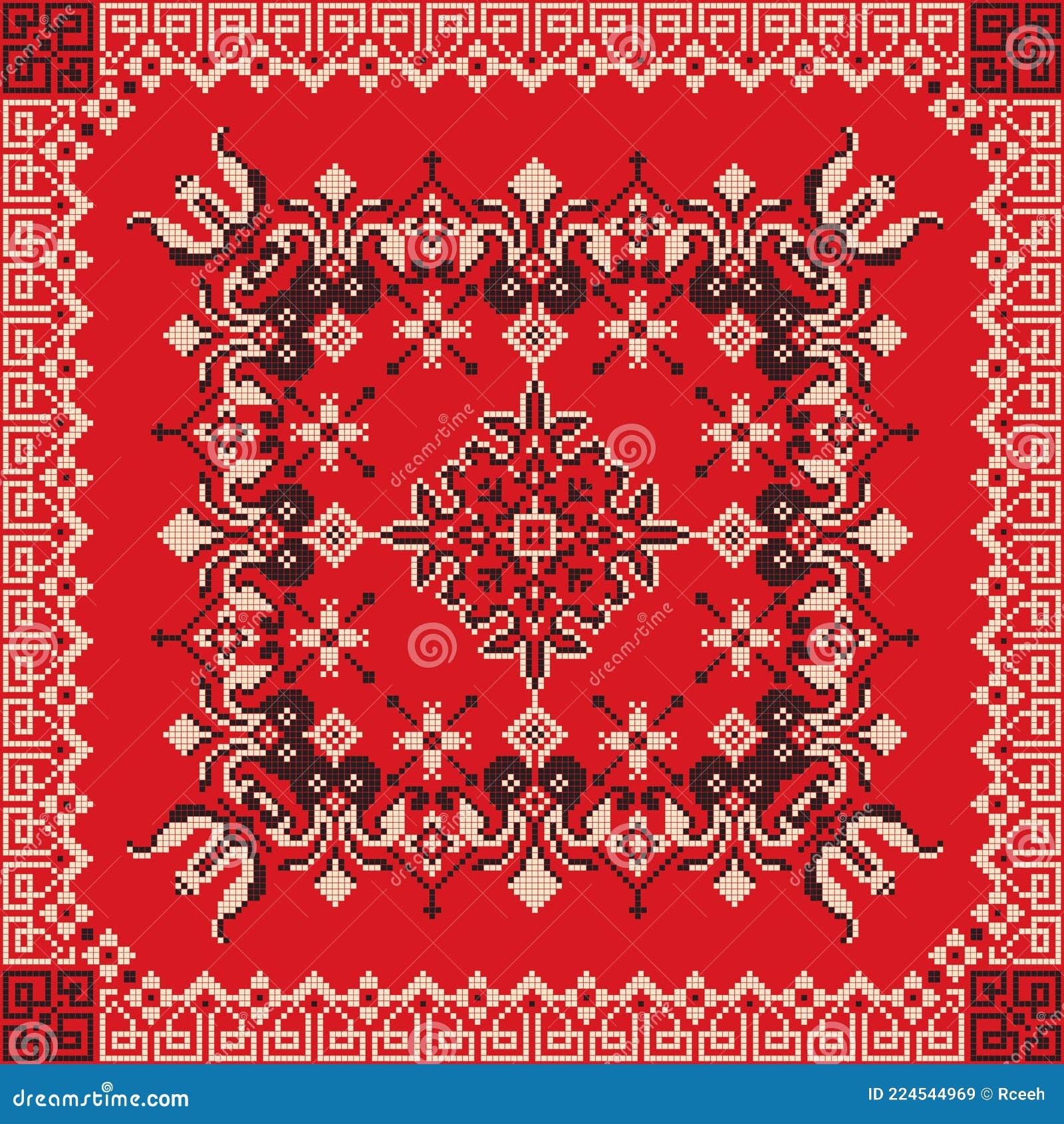 Russian pattern 91 stock vector. Illustration of knitting - 224544969