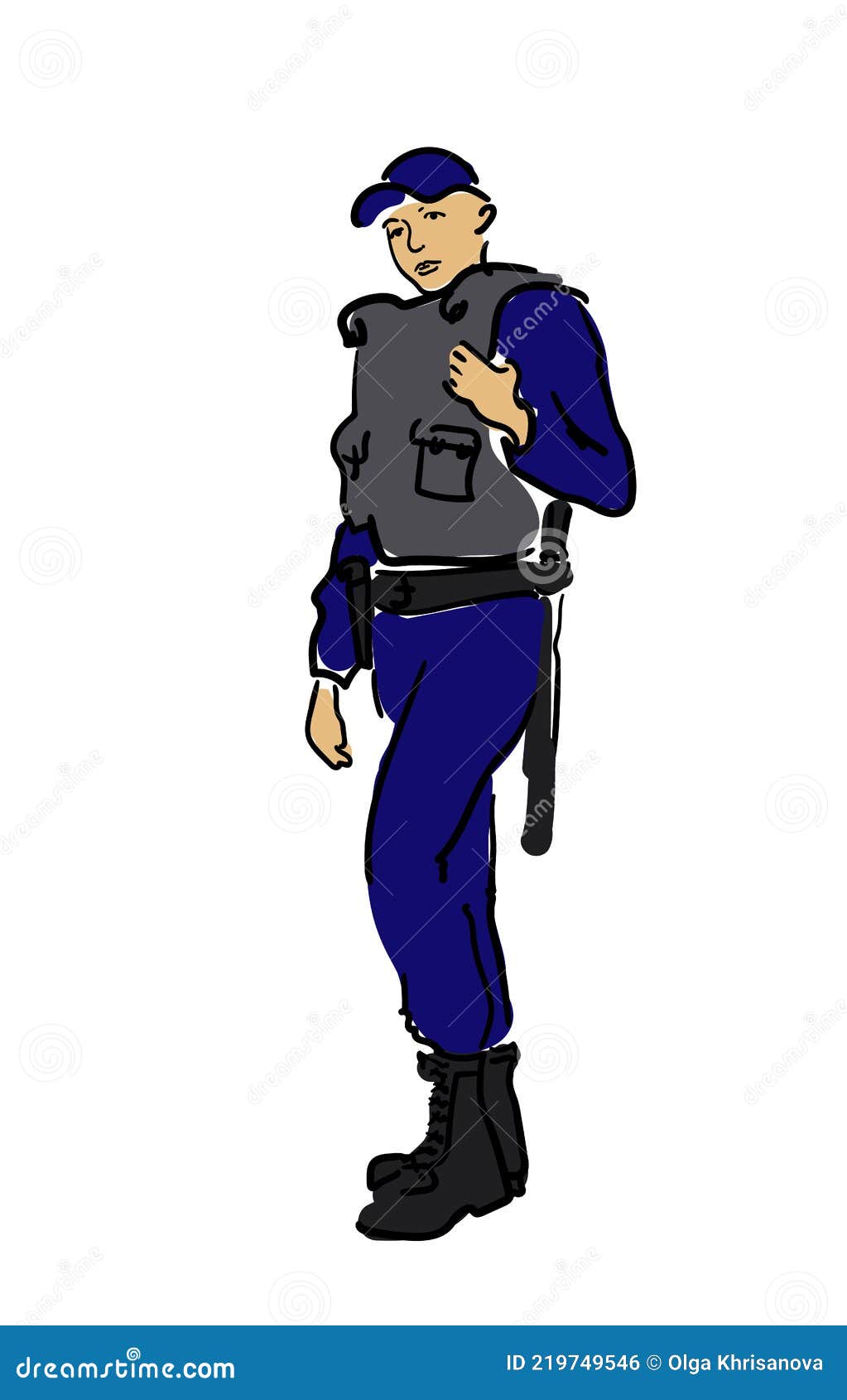Russian Police Head Sign Cartoon Vector | CartoonDealer.com #134822225