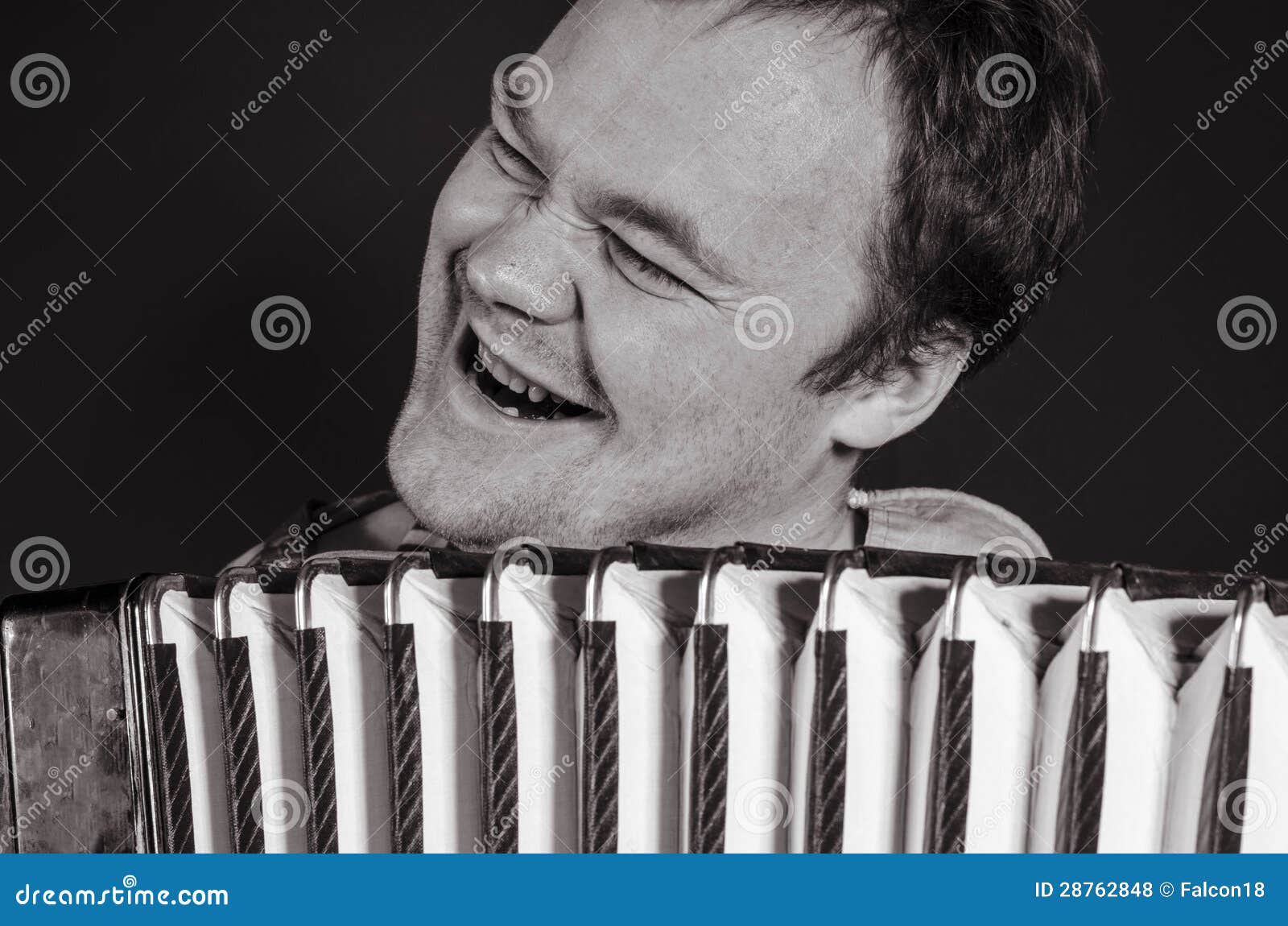 Russian Poor Man with an Accordion Stock Photo - Image of sing ...