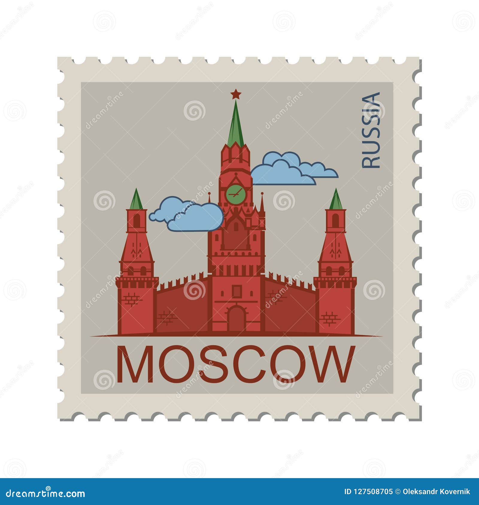 Russian postage stamp stock vector. Illustration of card - 127508705