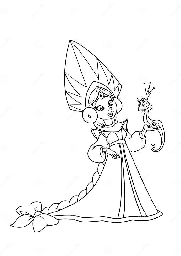 Russian Princess and Lizard Stock Illustration - Illustration of girl ...
