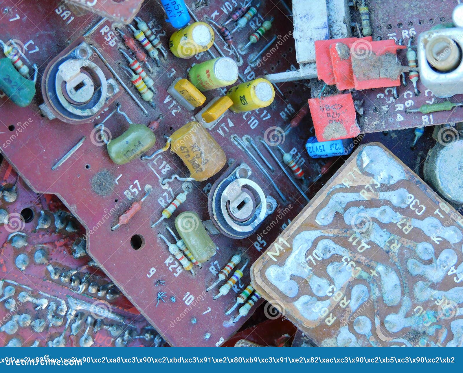 Russian Printed Circuit Boards with Radio Components Stock Photo ...