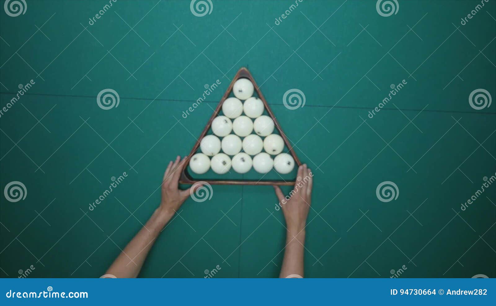 Russian Pyramid Billiards Game Setup, Player Preparing To Shot Stock ...