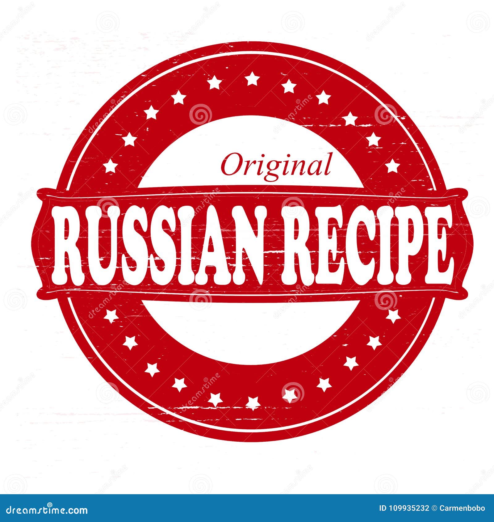 Russian recipe stock illustration. Illustration of stamp - 109935232
