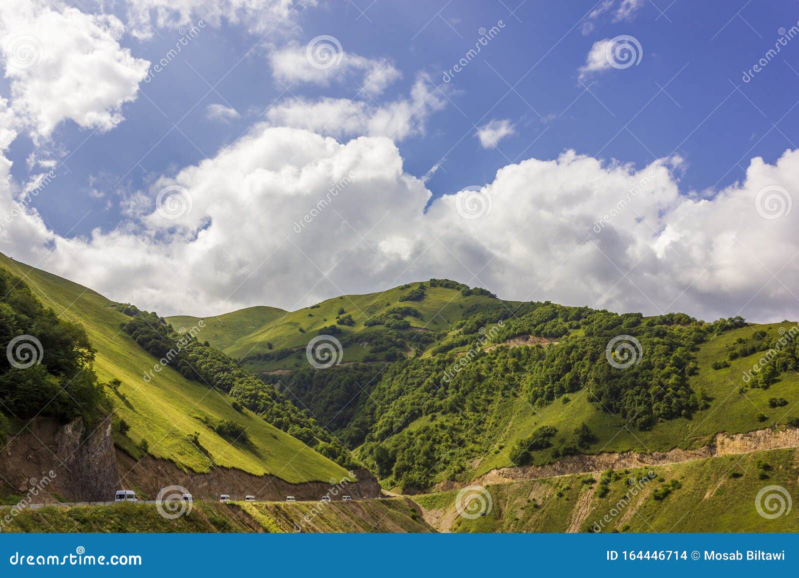 Russian Region, Chechen Republic, Caucasus Mountains Stock Photo ...