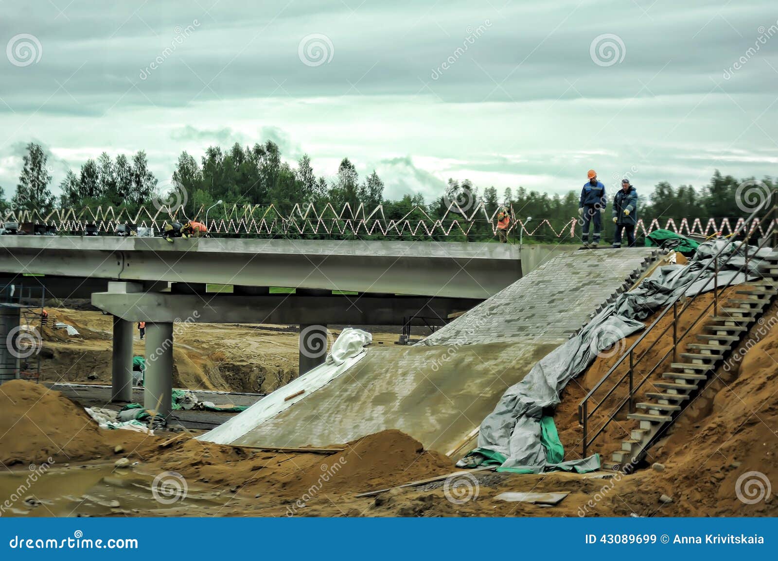 Russian road construction editorial stock image. Image of crossing ...