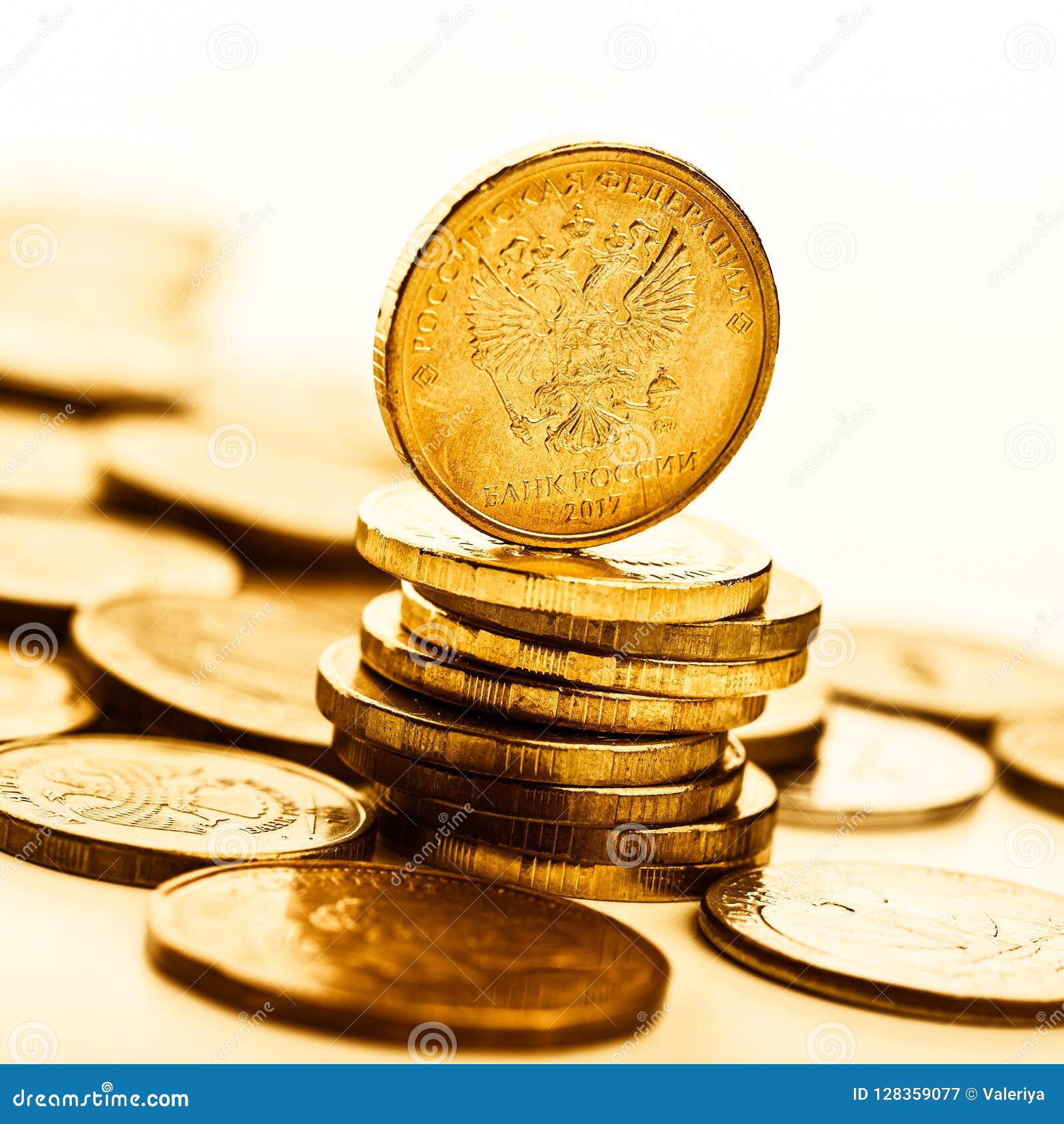The Russian rouble coins stock image. Image of currency - 128359077