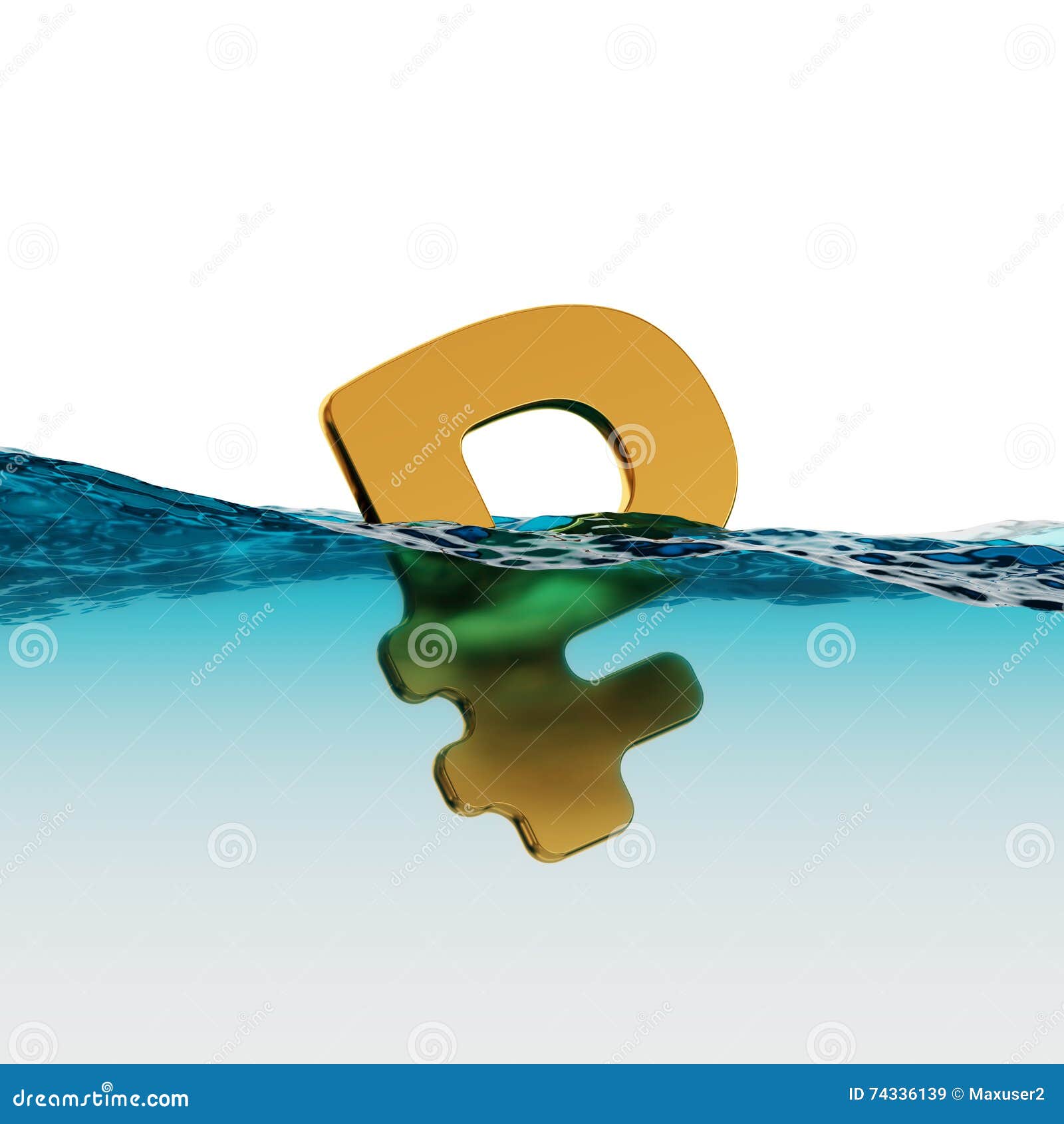 Russian Rouble Symbol Split Level Economic Instability 3d Illustration ...