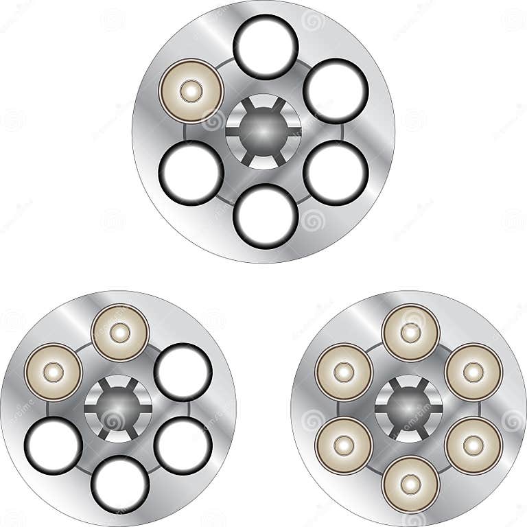 Russian Roulette Illustration White Stock Vector - Illustration of ...